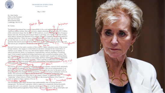 Did Harvard really mark up Linda McMahon’s letter for grammatical ...